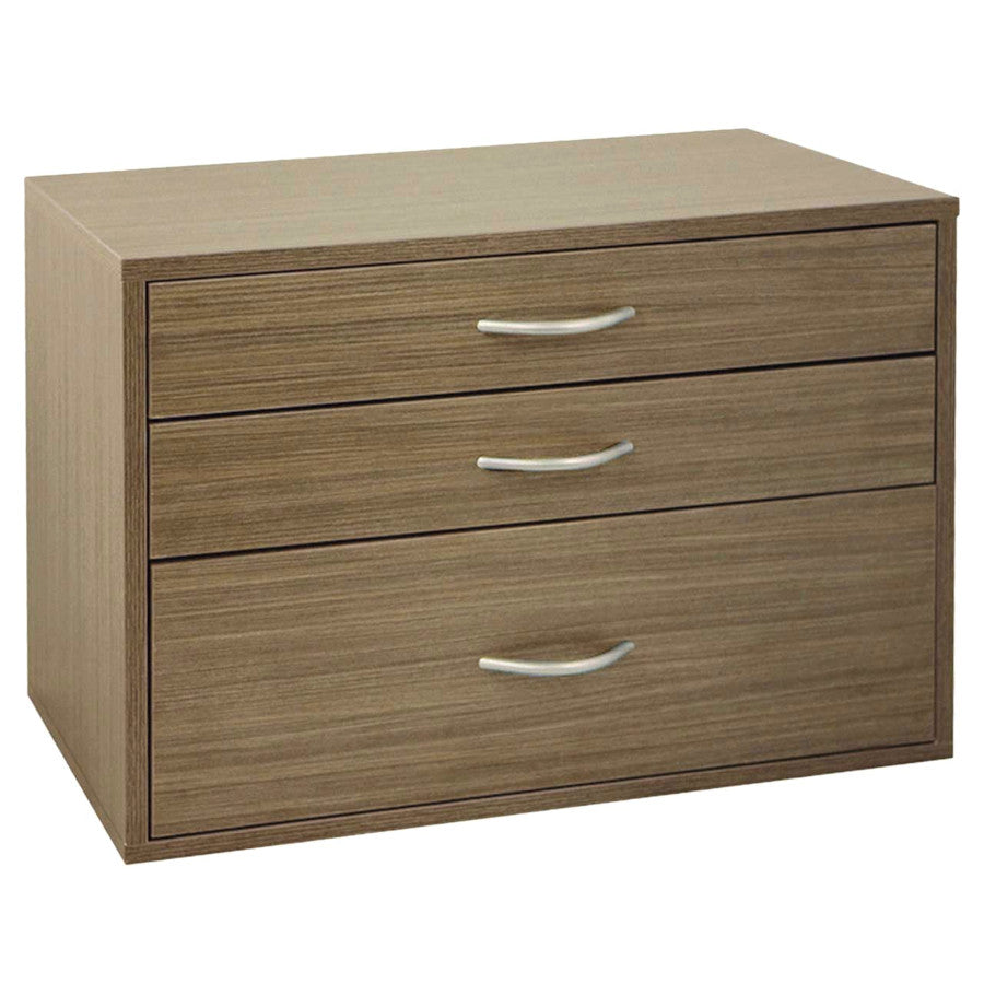 freedomRail Three-Drawer O-Box - Driftwood – Organize-It